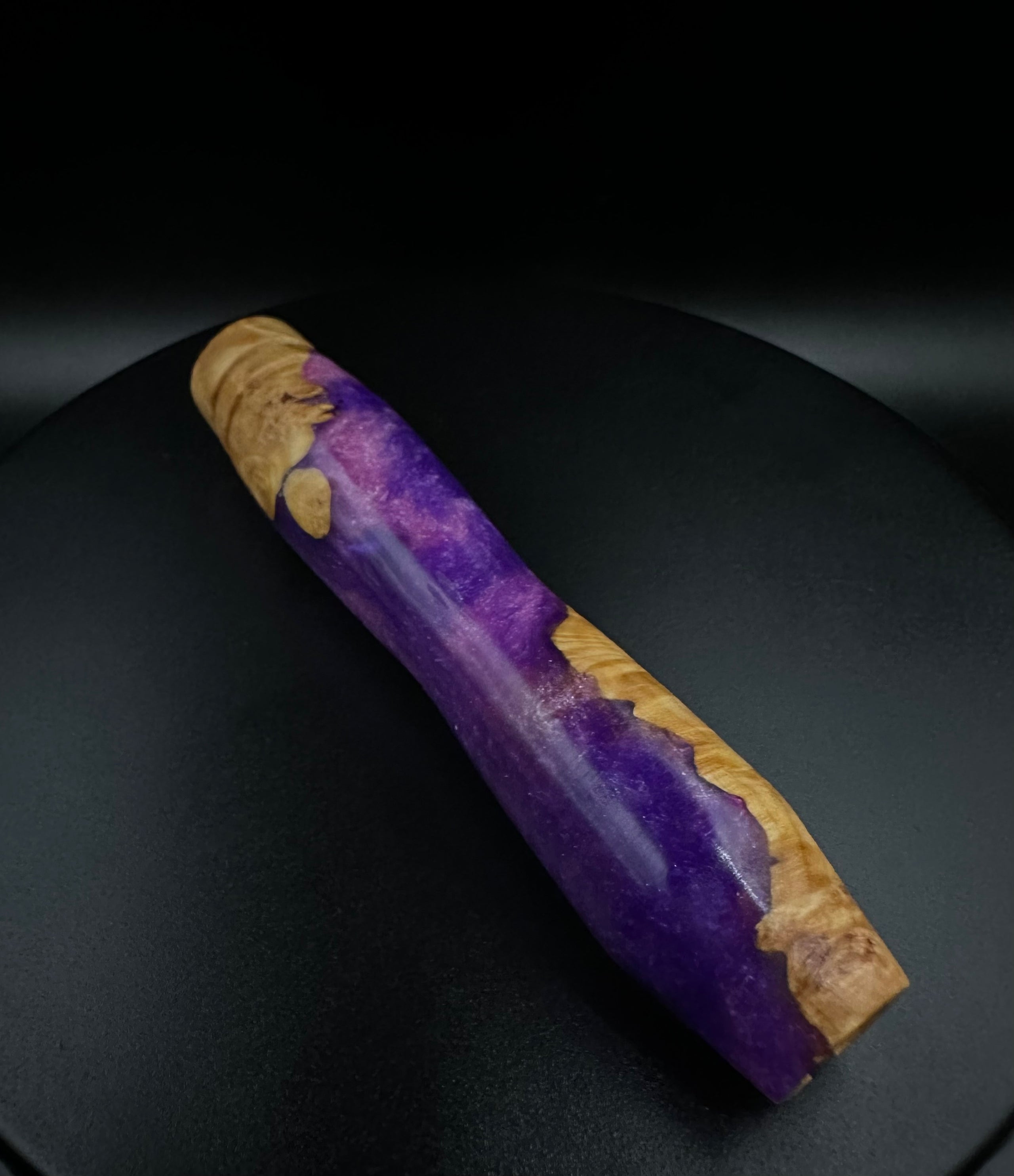 Coil Handle - Burl with Purple/Pink Resin #1 | DFreeZ Designs