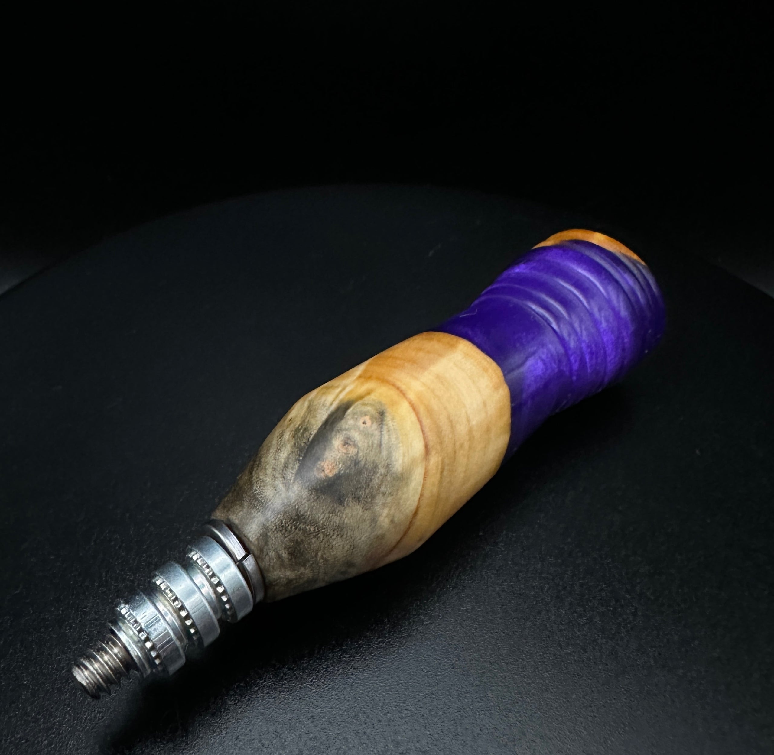 Cordless Handle - Burl w Purple Resin | DFreeZ Designs
